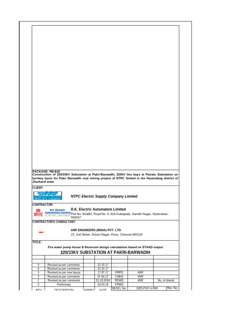 FWPH & Reservoir Design Based On Staad Output | PDF | Concrete | Structural Load