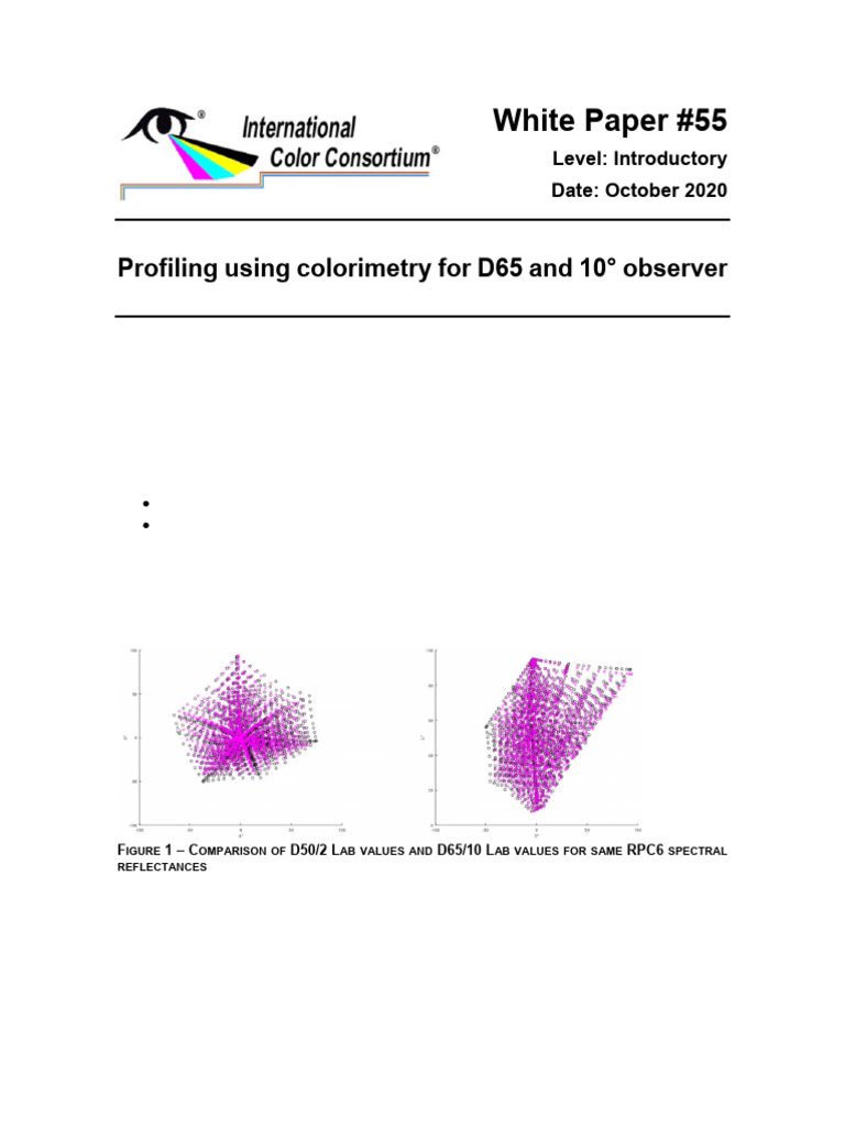 ICC White Paper 55 Profiling With D65 + 10deg | PDF | Color | Matrix ...