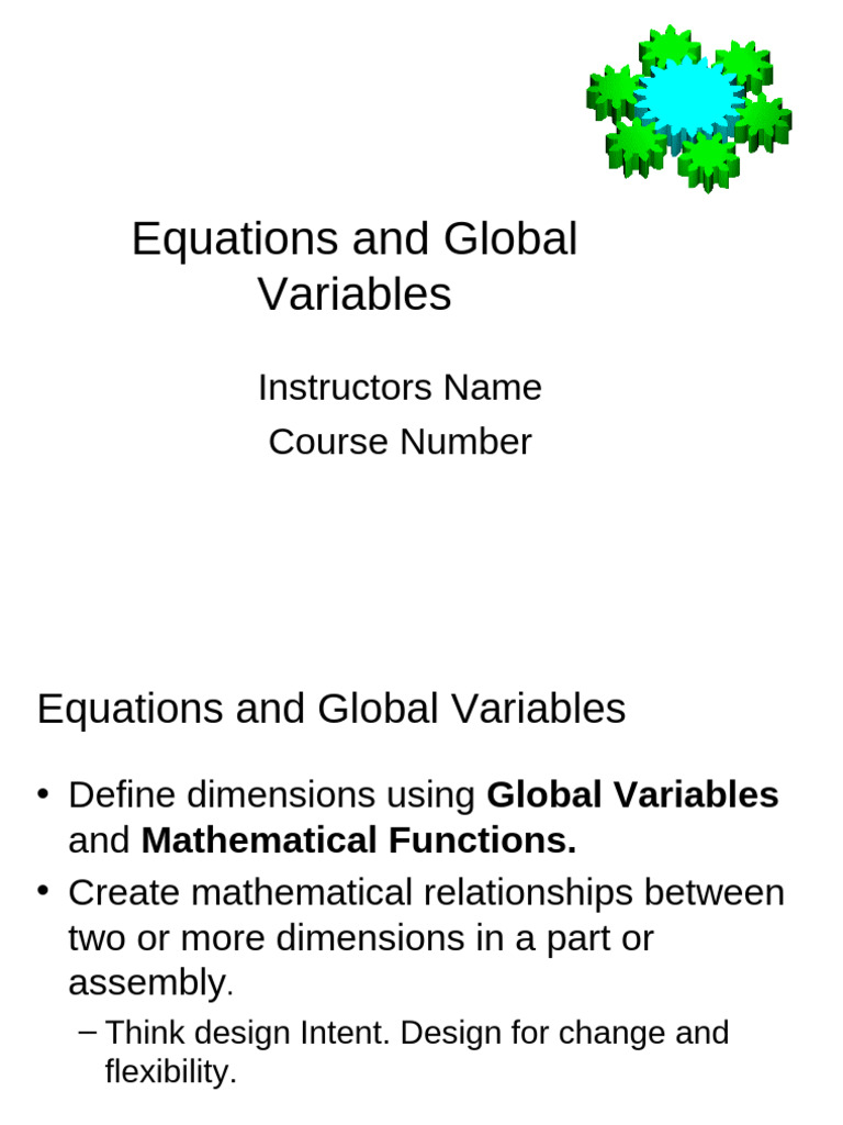 Equations and Global Variables | PDF | Equations | Variable (Mathematics)