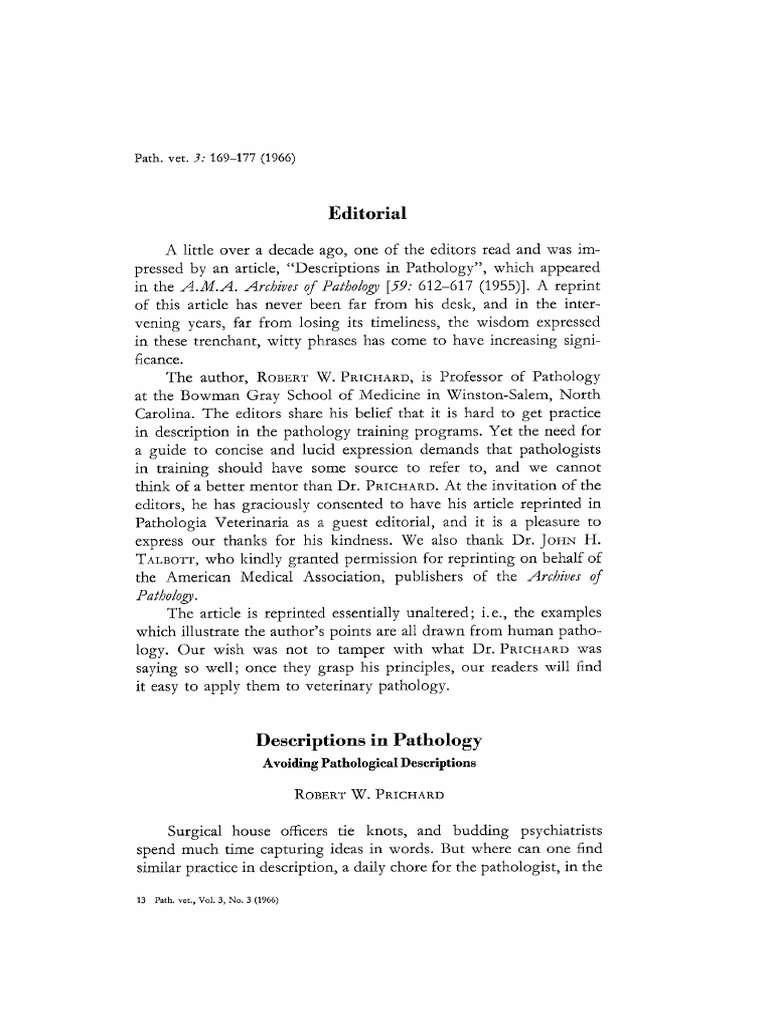 Prichard 1966, Gross Description | PDF | Pathology | Staining