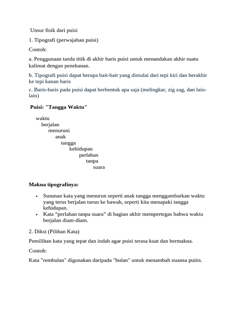 Unsur Fisik dalam Puisi dan Majasnya | PDF