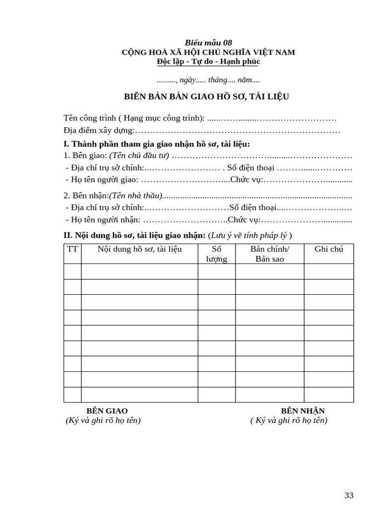 13. Bieu mau 08 | PDF
