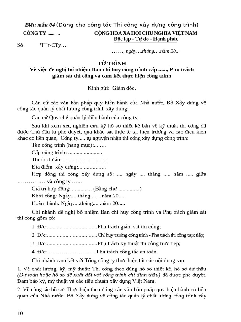 Bieu Mau 04 | PDF