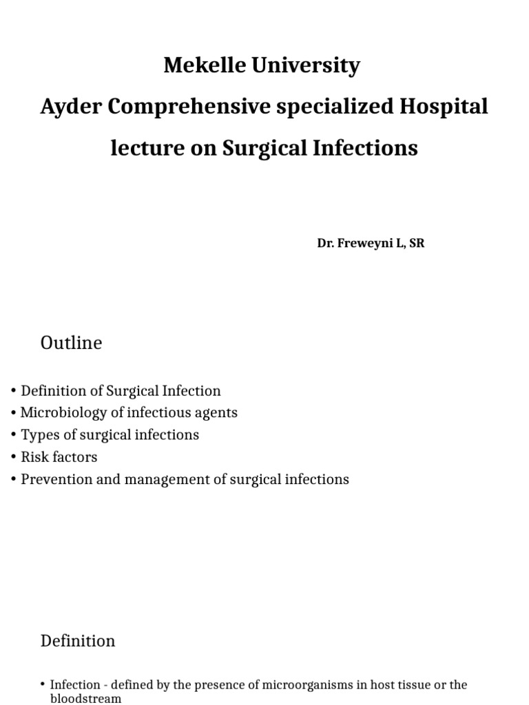 Surgical Infections Lecture | PDF | Sepsis | Infection