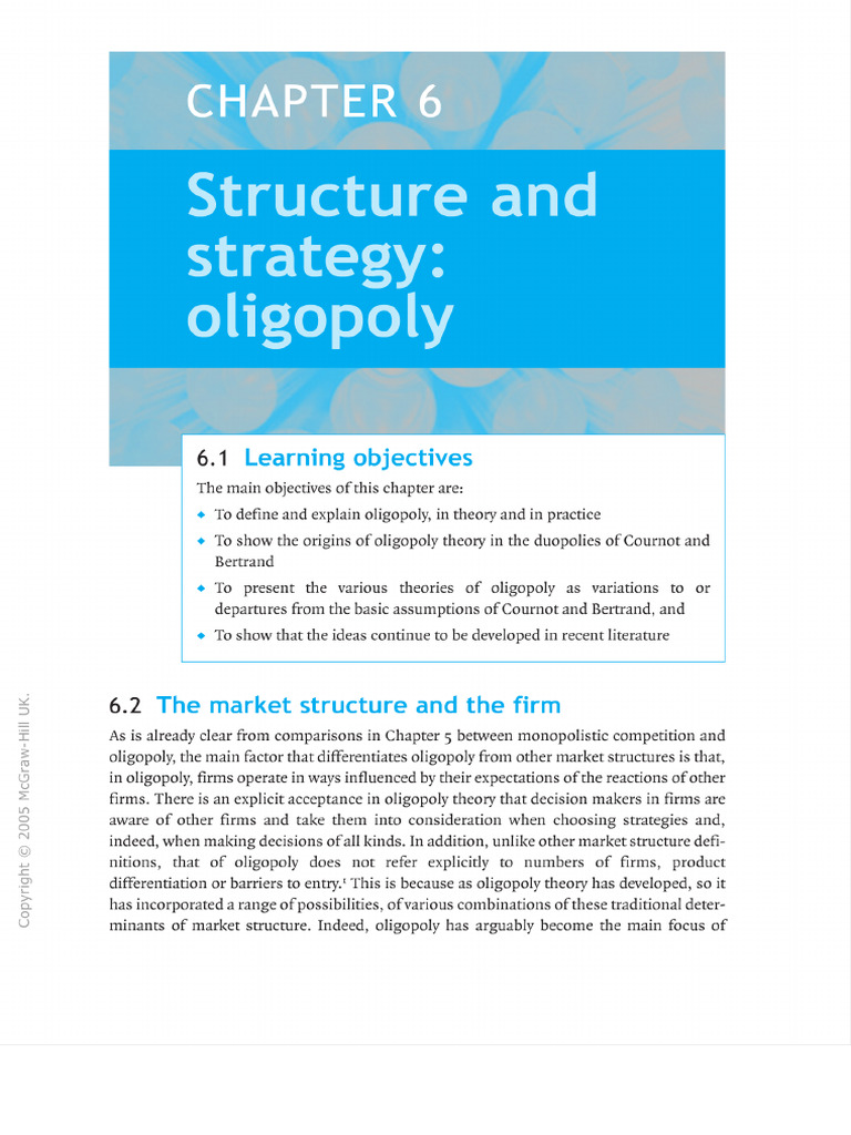 02-Chap 06 - Structure and Strategy - Oligopoly | PDF | Oligopoly | Monopoly