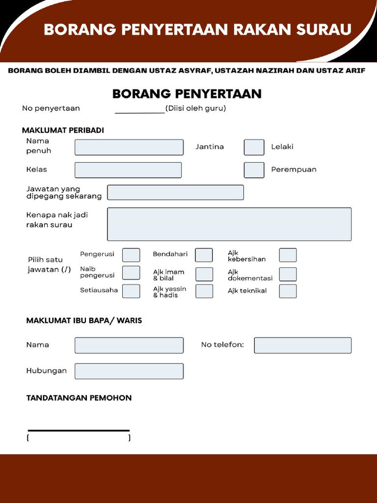 Borang Penyertaan | PDF