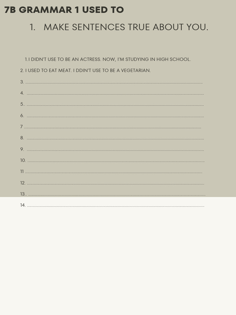 7B Grammar Used To | PDF