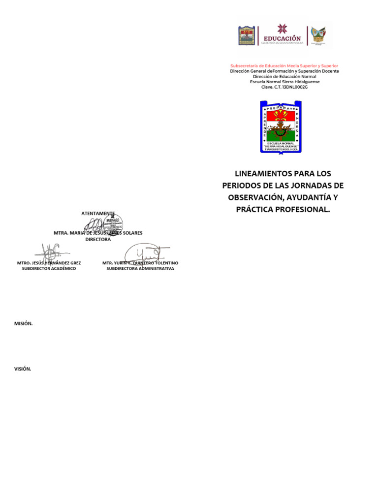 Lineamientos para La Jornada de Obser. y Prác. 22-23 | PDF | Maestros ...