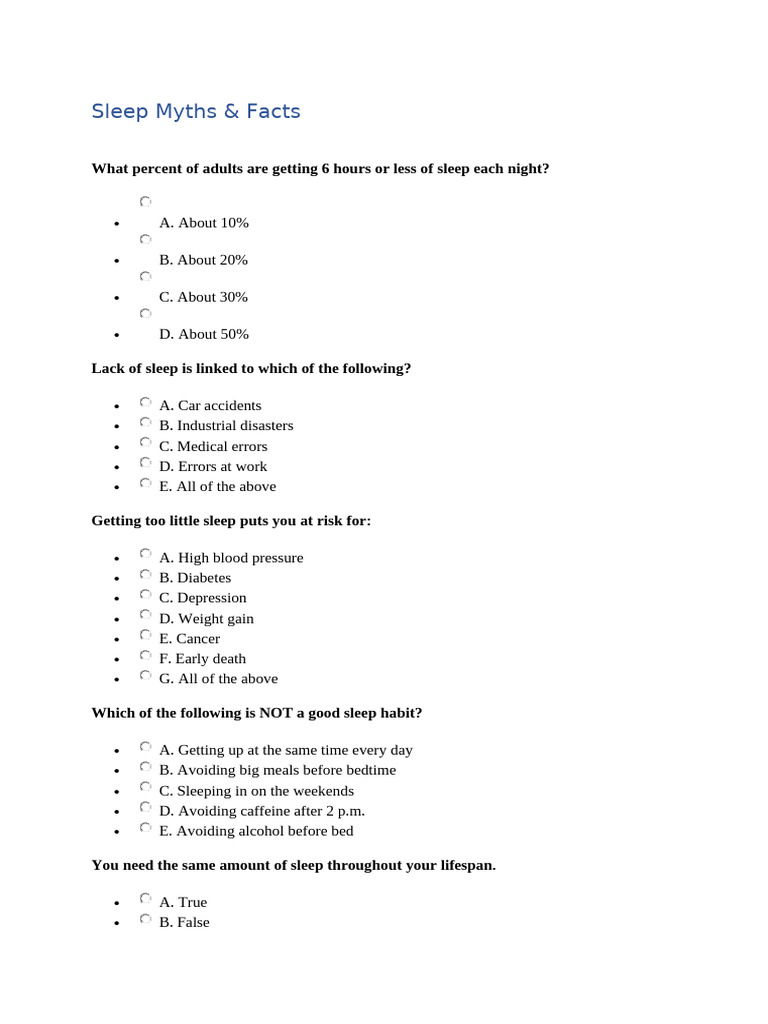 Sleep Myths | PDF