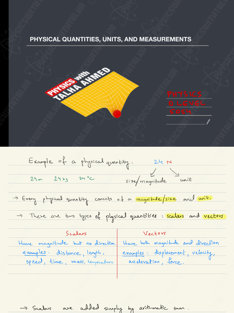 Physical Quantities Units and Measurements | PDF | Euclidean Vector | Volume