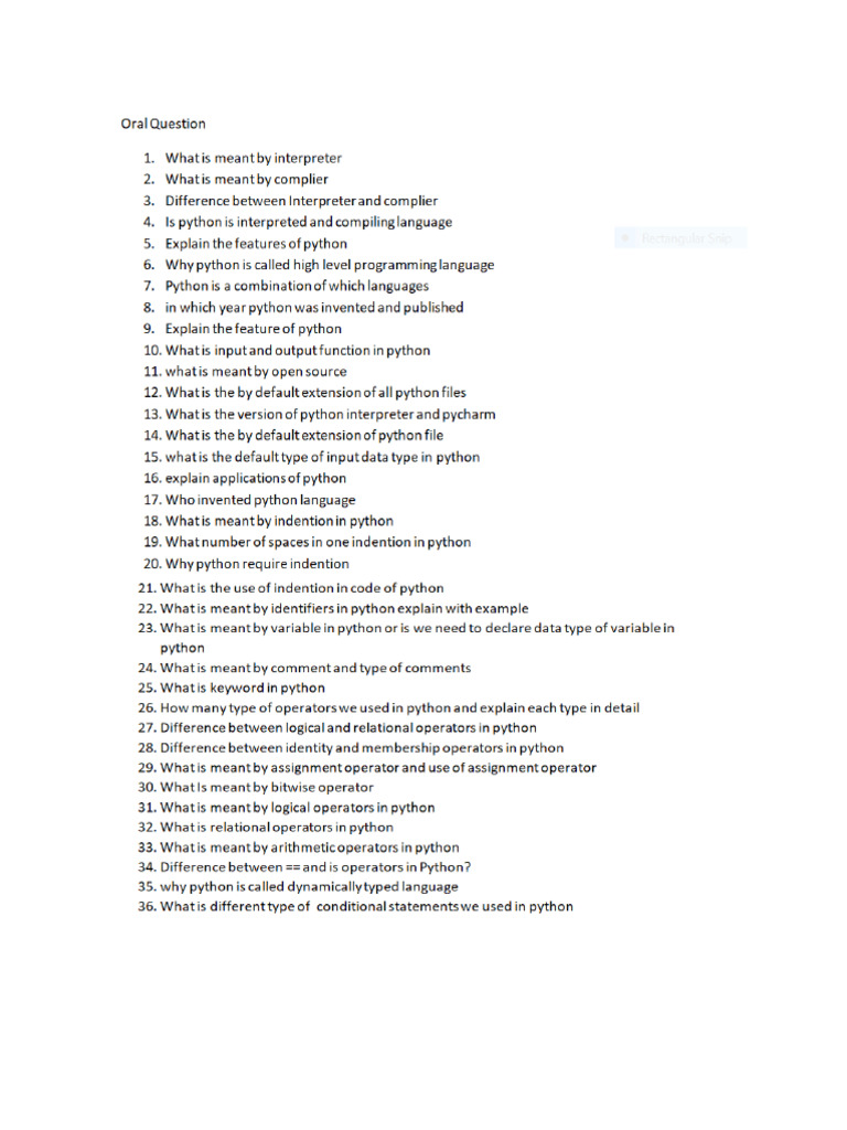 Oral Question PWP | PDF