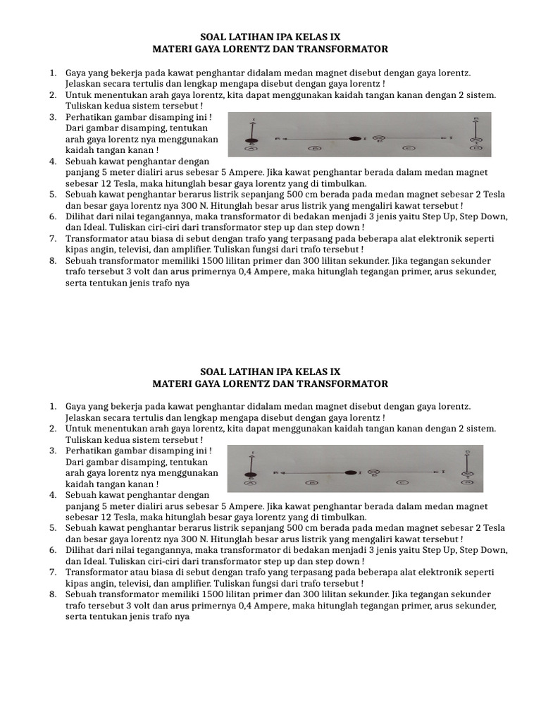 SOAL GAYA LORENTZ (1) | PDF