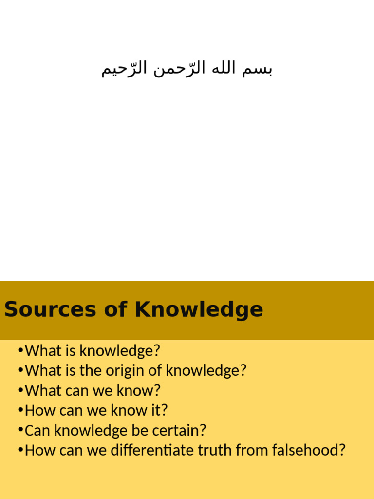Sources of Knowldege | PDF | Prophets And Messengers In Islam | Quran