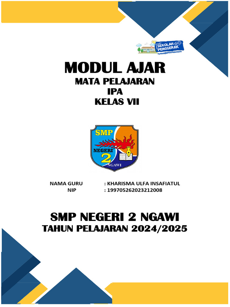MODUL AJAR ZAT DAN PERUBAHANNYA (Kharisma Ulfa) | PDF