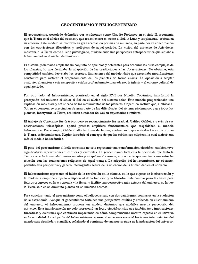 Geo VS Helio | PDF | Heliocentrismo | Science