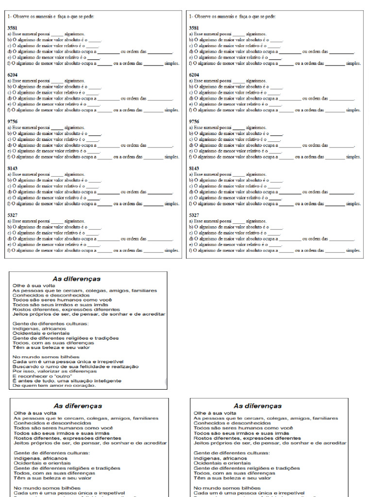 Atividades - 05 a 07 de Feve | PDF