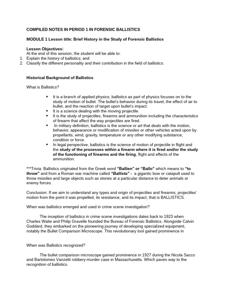 Compiled Modules in Forensic Ballistics in Period 1 | PDF | Shotgun | Gun Barrel