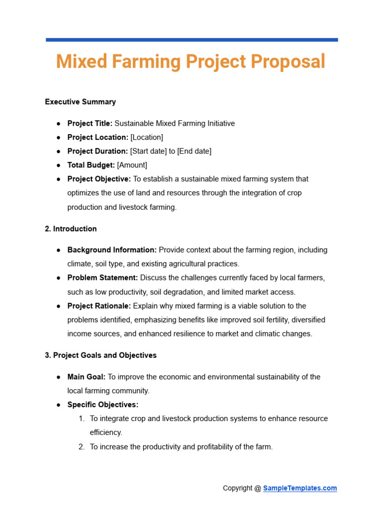 Mixed Farming Project Proposal | PDF | Agriculture | Sustainability