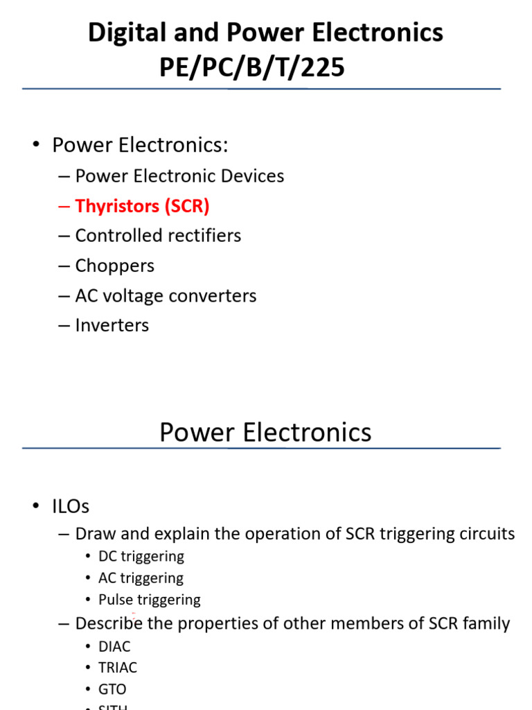 SCR Triggering Methods in Power Electronics | PDF | Electric Power ...