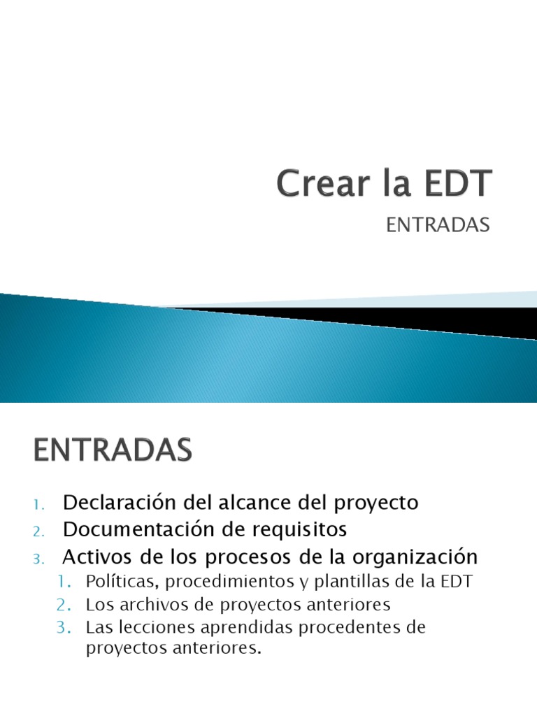 Crear La EDT | PDF | Proceso de desarrollo de software | Informática