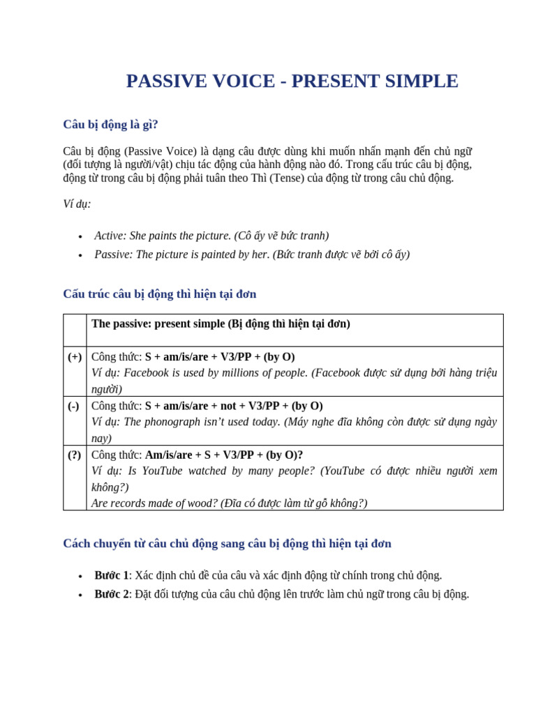 Passive Voice - Present Simple | PDF