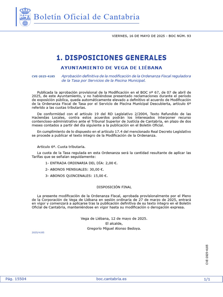 Boletín Oficial de Cantabria: 1. Disposiciones Generales | PDF | Justicia | Crimen y violencia