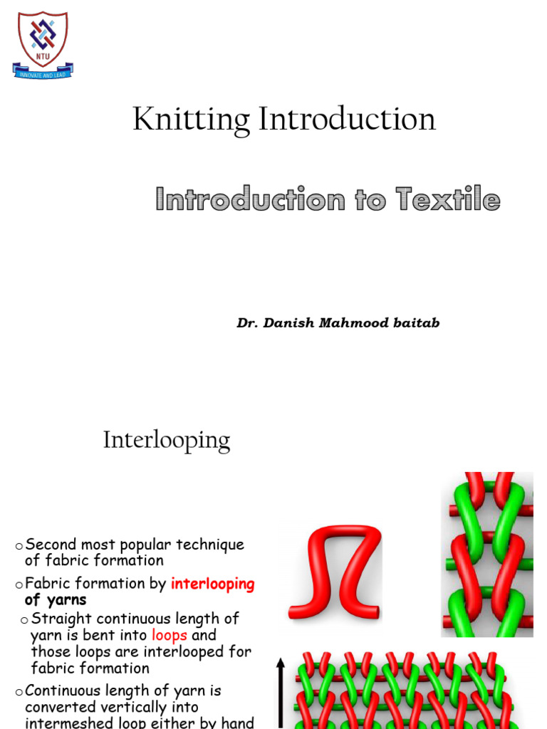 Knitting Techniques and Industry Overview | PDF | Knitting | Basic ...