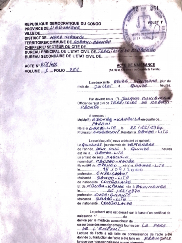 Acte de Naissance | PDF