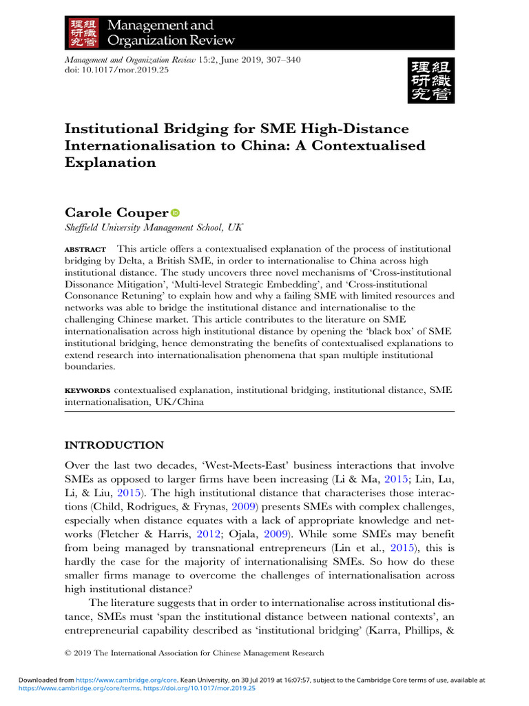 12-.Institutional Bridging For SME High-Distance | PDF | Epistemology