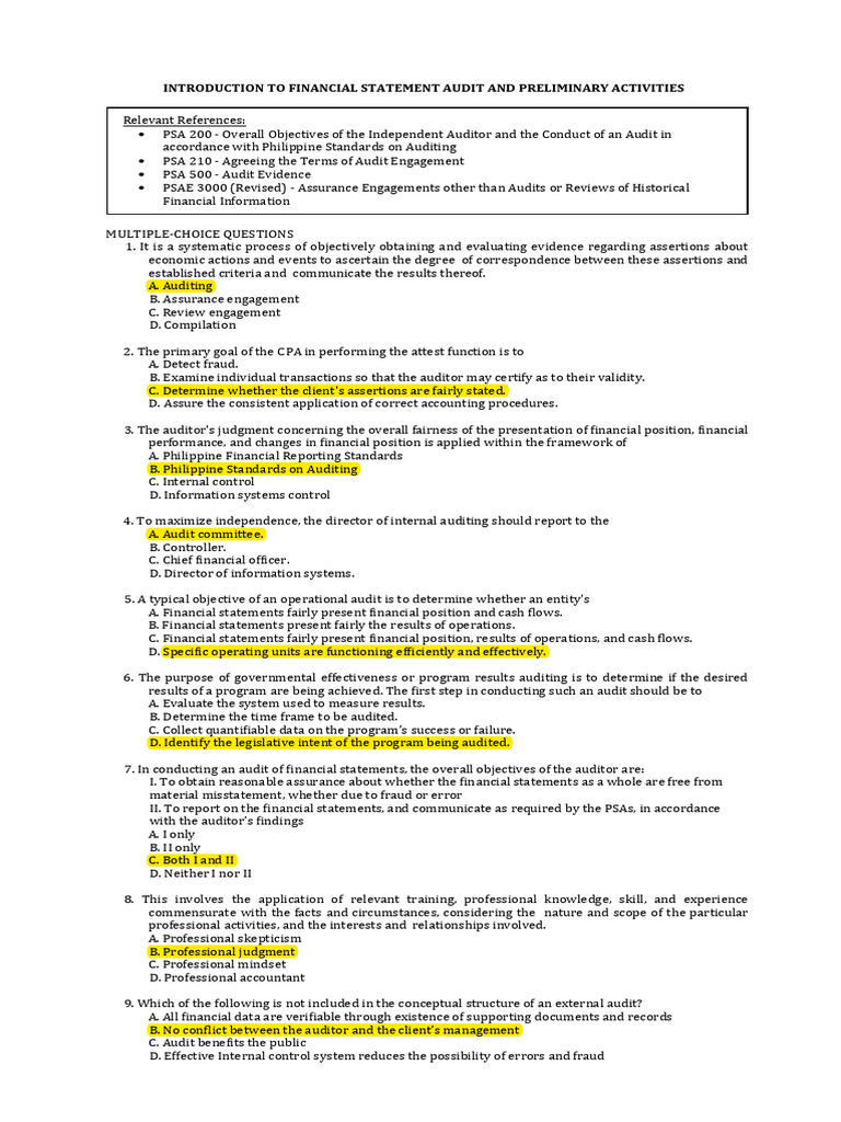 Intro To FS Audit and Pre-Engagement Phase (HO) | PDF | Audit ...