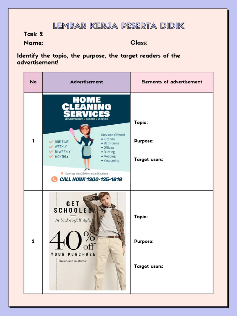 LKPD Advertisement Task 2 | PDF