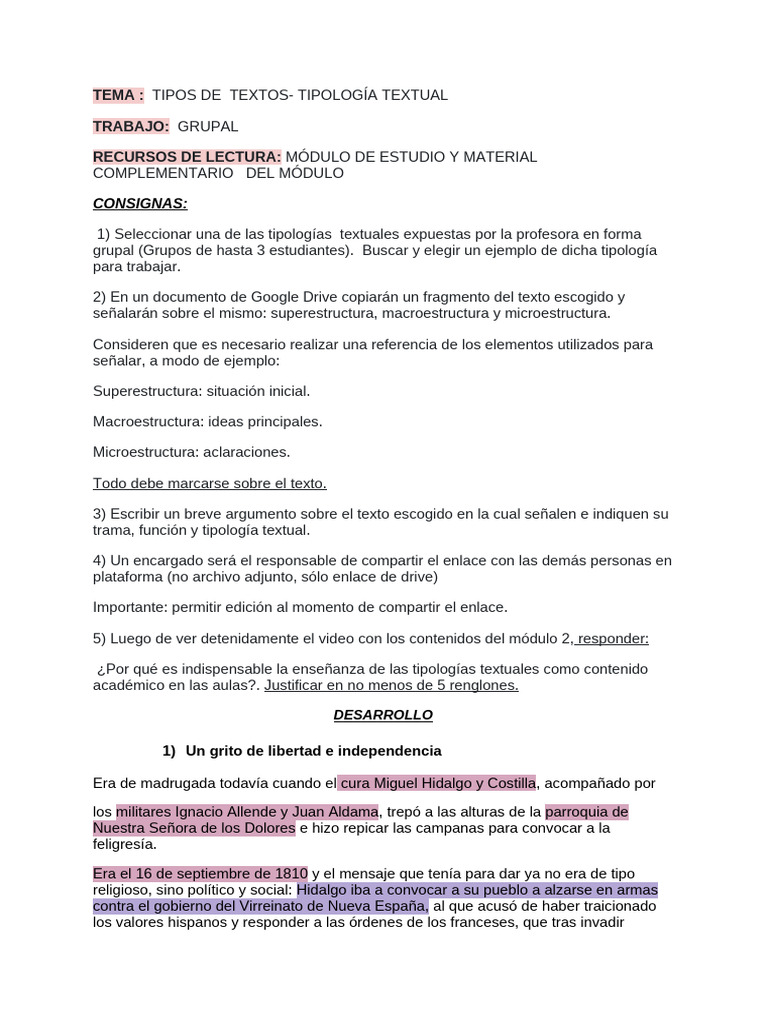 Tema - Tipos de Textos - Tipología Textual | PDF