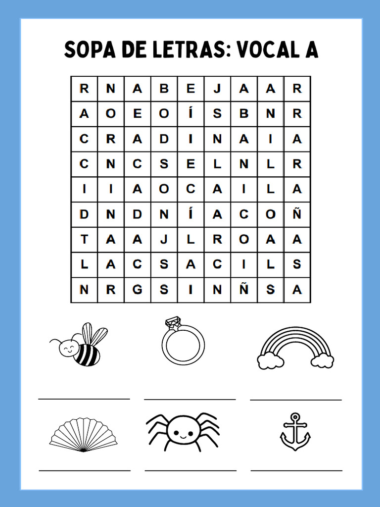 Sopa de Letras Vocales | PDF