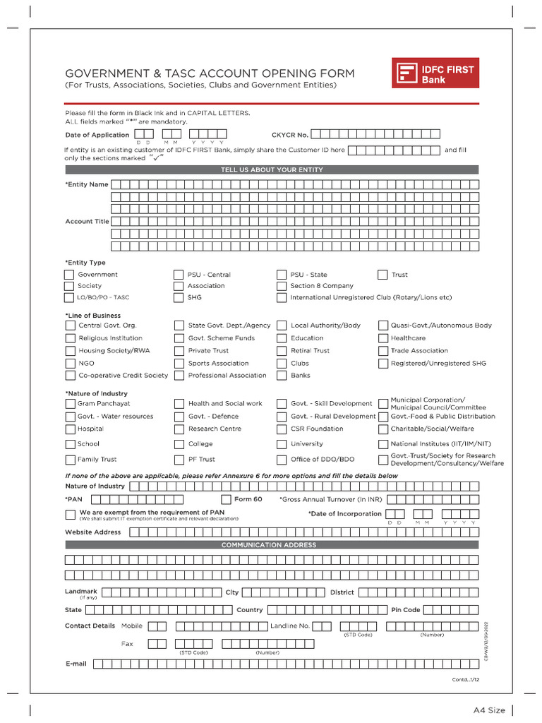 Government and TASC Account Opening Form V12 | PDF | Economies | Taxes