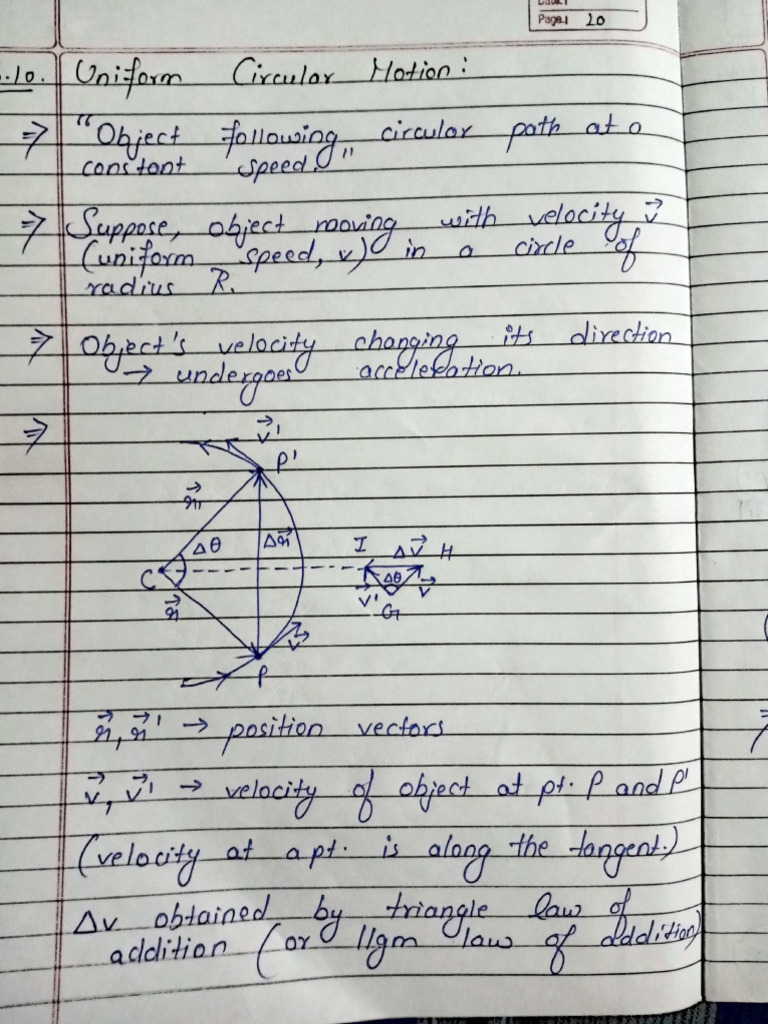 Uniform Circular Motion | PDF