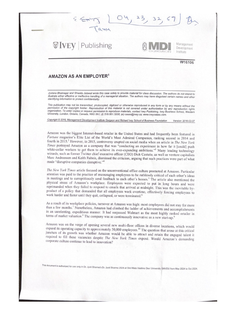 Amazon As An Employer | PDF