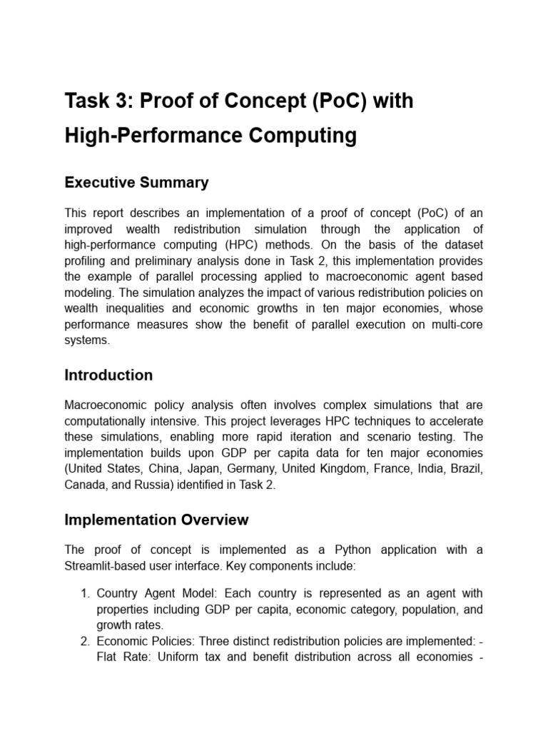 Task 3 - Proof of Concept (PoC) With High-Performance Computing | PDF ...
