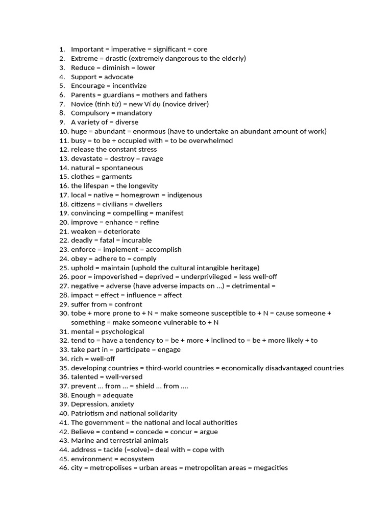 Important Vocab 2 | PDF