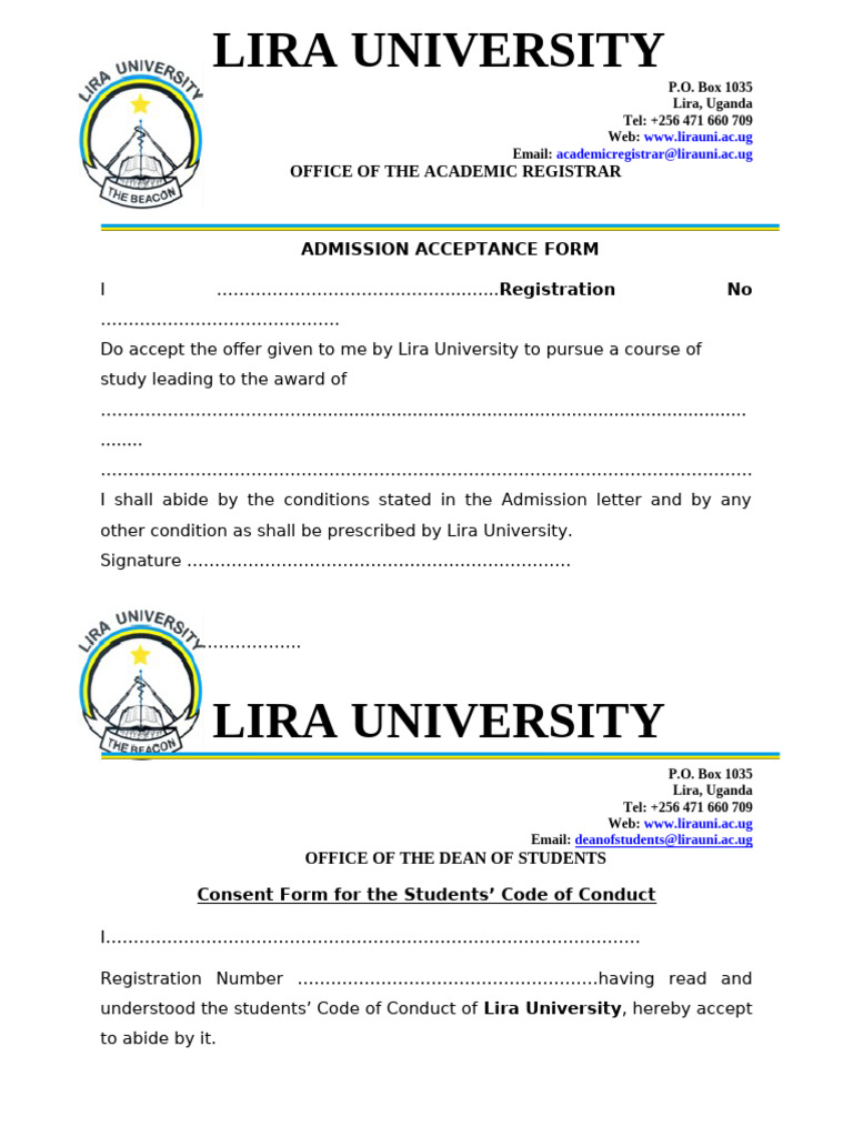 Acceptance Form & Consent Form | PDF