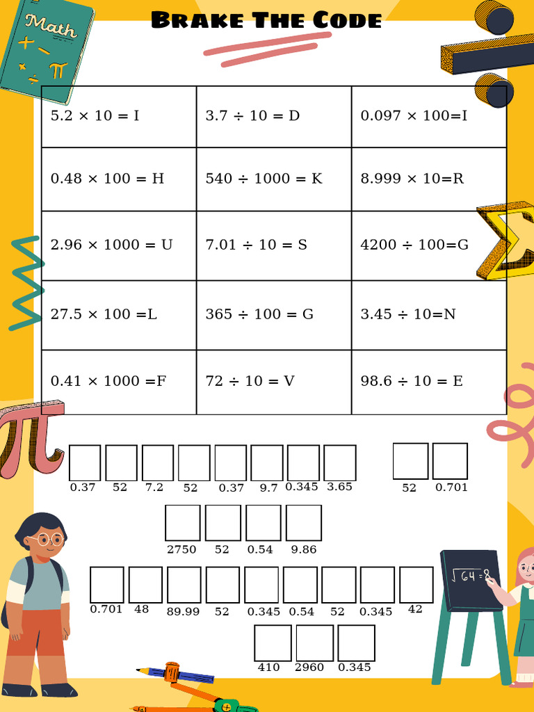 Yellow Illustration Math Blank Paper A4 Document | PDF