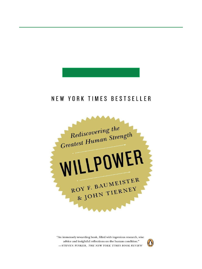 Get Willpower Rediscovering The Greatest Human Strength Latest Edition ...
