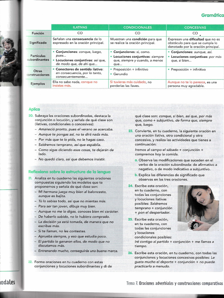 Cuadro Explicativo Ilativas, Condicionales y Concesivas 4º Eso ...