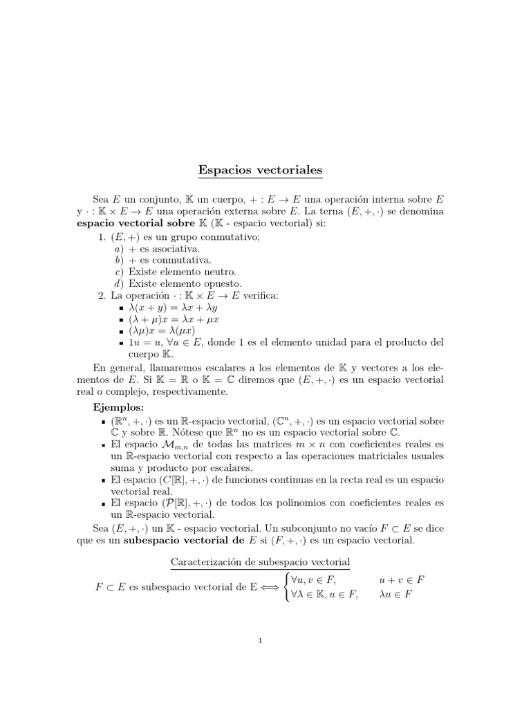 Espacios Vectoriales 19 | PDF | Base (álgebra lineal) | Espacio vectorial