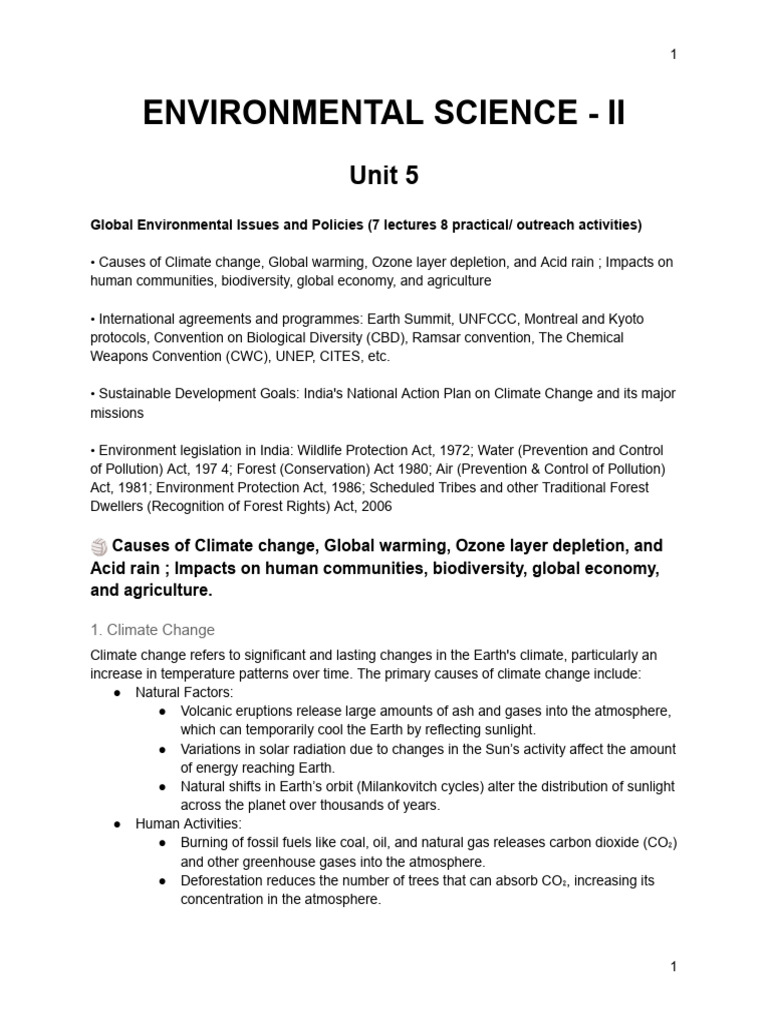 Environmental Science - Ii | PDF | Climate Change | Agriculture