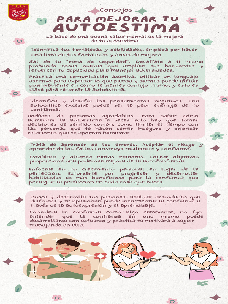 Infografía Guía Pasos para Mejorar La Autoestima Doodle Pastel Verde y ...