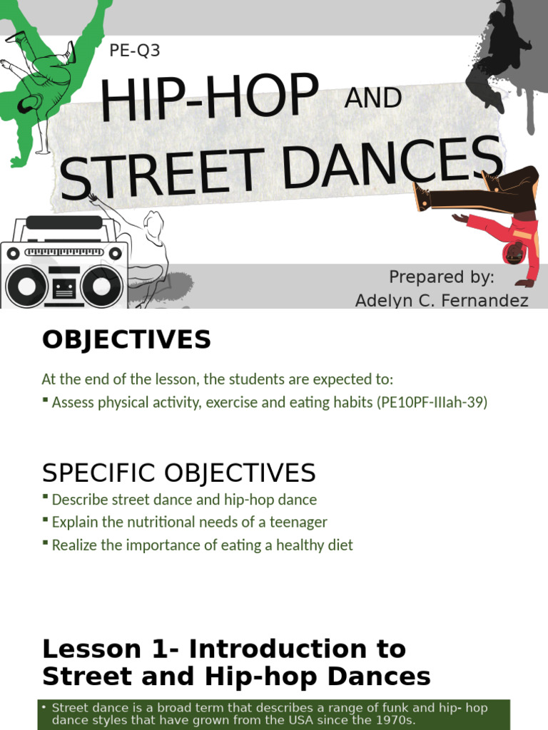 PE10 Q3 L1 Introduction to Street and Hip Hop Dances 1 | PDF | Food ...