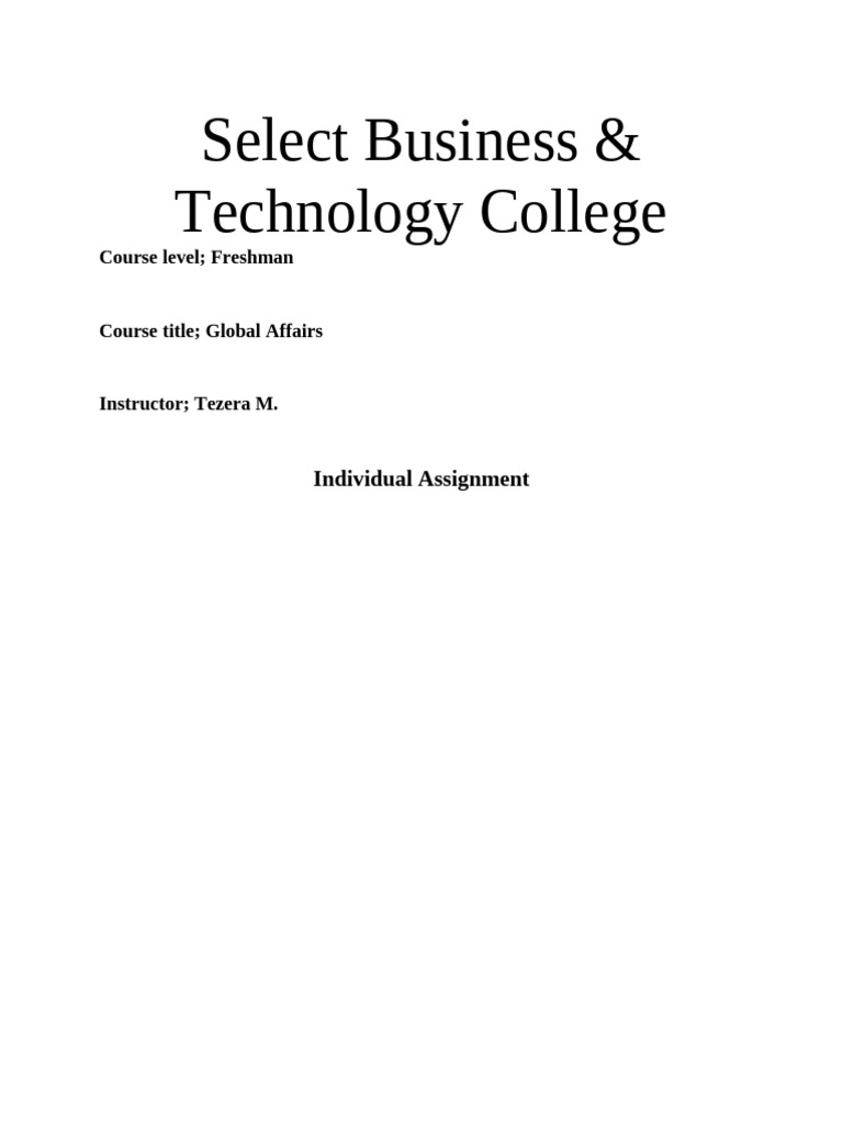 Global Trends Assignment Part 2 | PDF