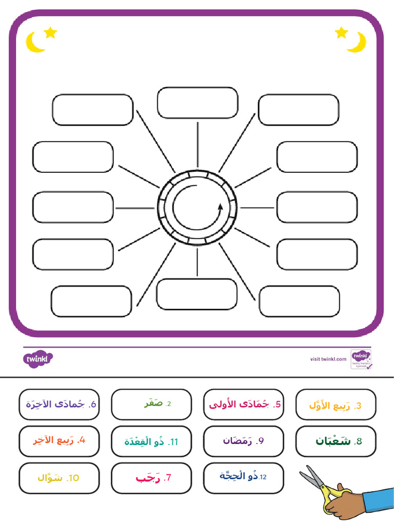 Islamic Months of The Year Circle Differentiated Activity | PDF