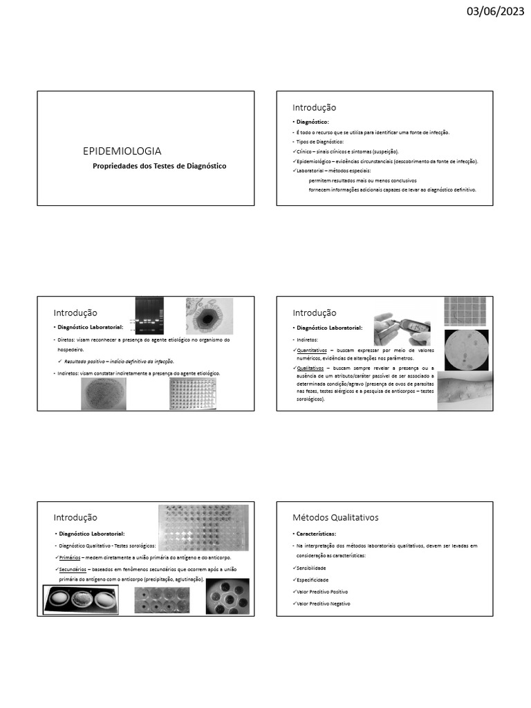 Propriedades dos Testes Diagnósticos | PDF | Sensibilidade e ...