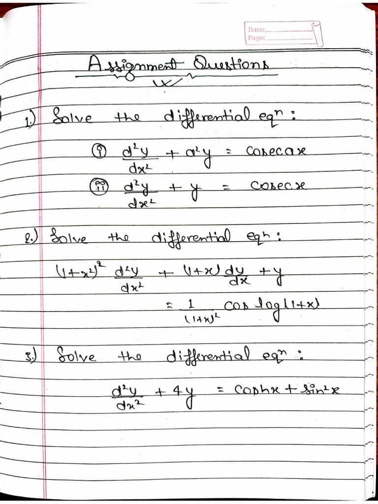 Maths Assignment Questions | PDF